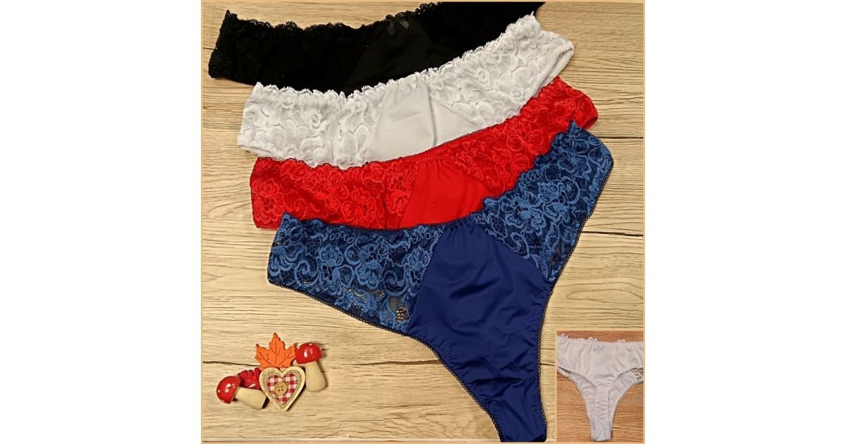 "Éva" magas állású oldalán csipkés tanga (S-2XL) - fehernemu.hu webáruház