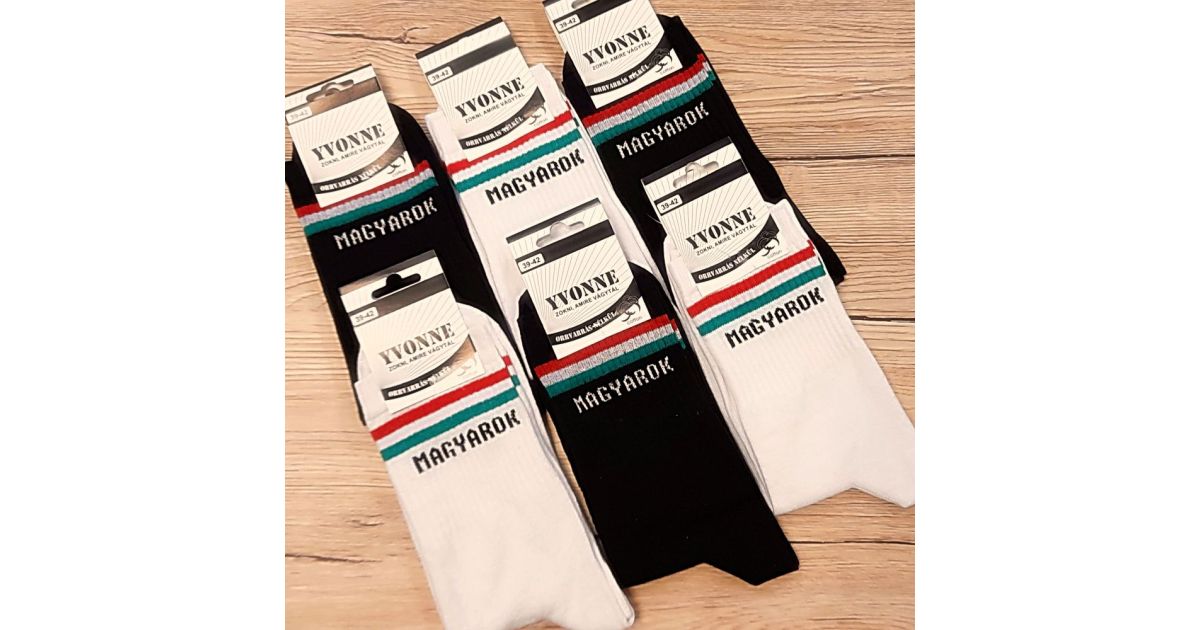 Hajrá Magyarok szurkolói pamut bokazokni - fehernemu.hu webáruház