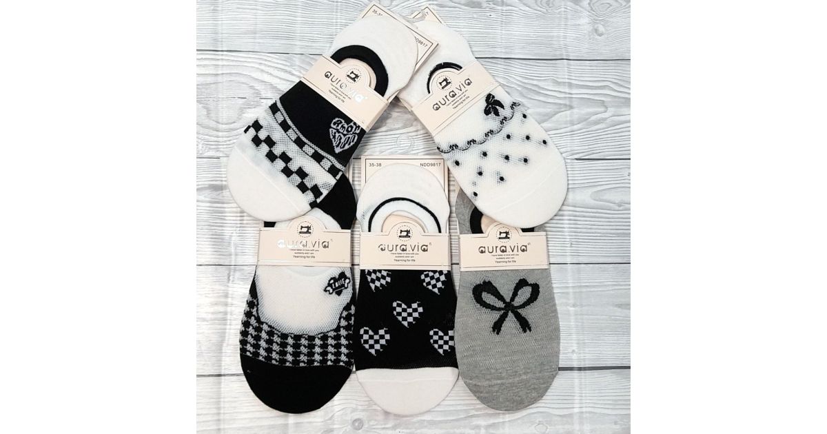 Pamut mintás női balettzokni (5 pár) - fehernemu.hu webáruház