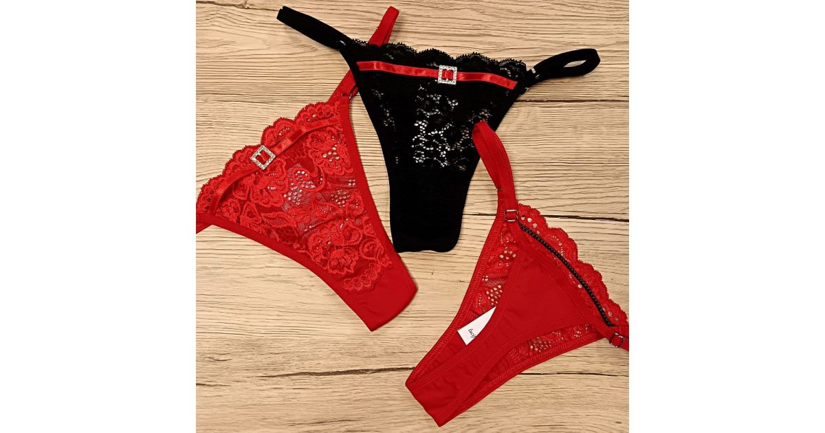 "Flower" csipkés tanga, ékszeres (állítható pántos) - fehernemu.hu ...