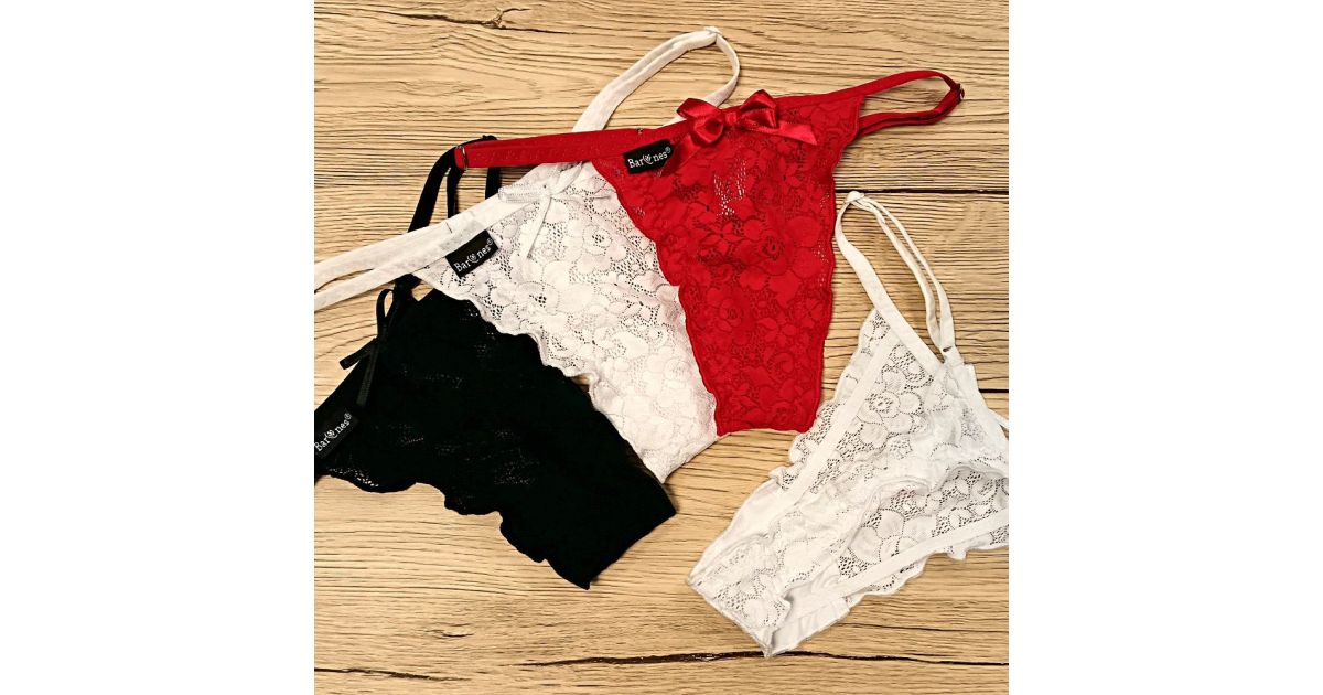 Barones fodros szélű, csipkés tanga (állítható pántos) - fehernemu.hu ...